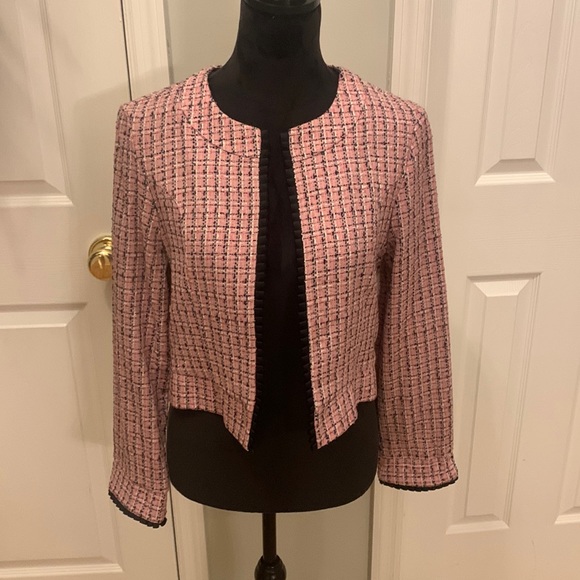 Chesley | Sweaters | Vintage Chesley Pink Tweed Barbiecore Ruffle Trim ...